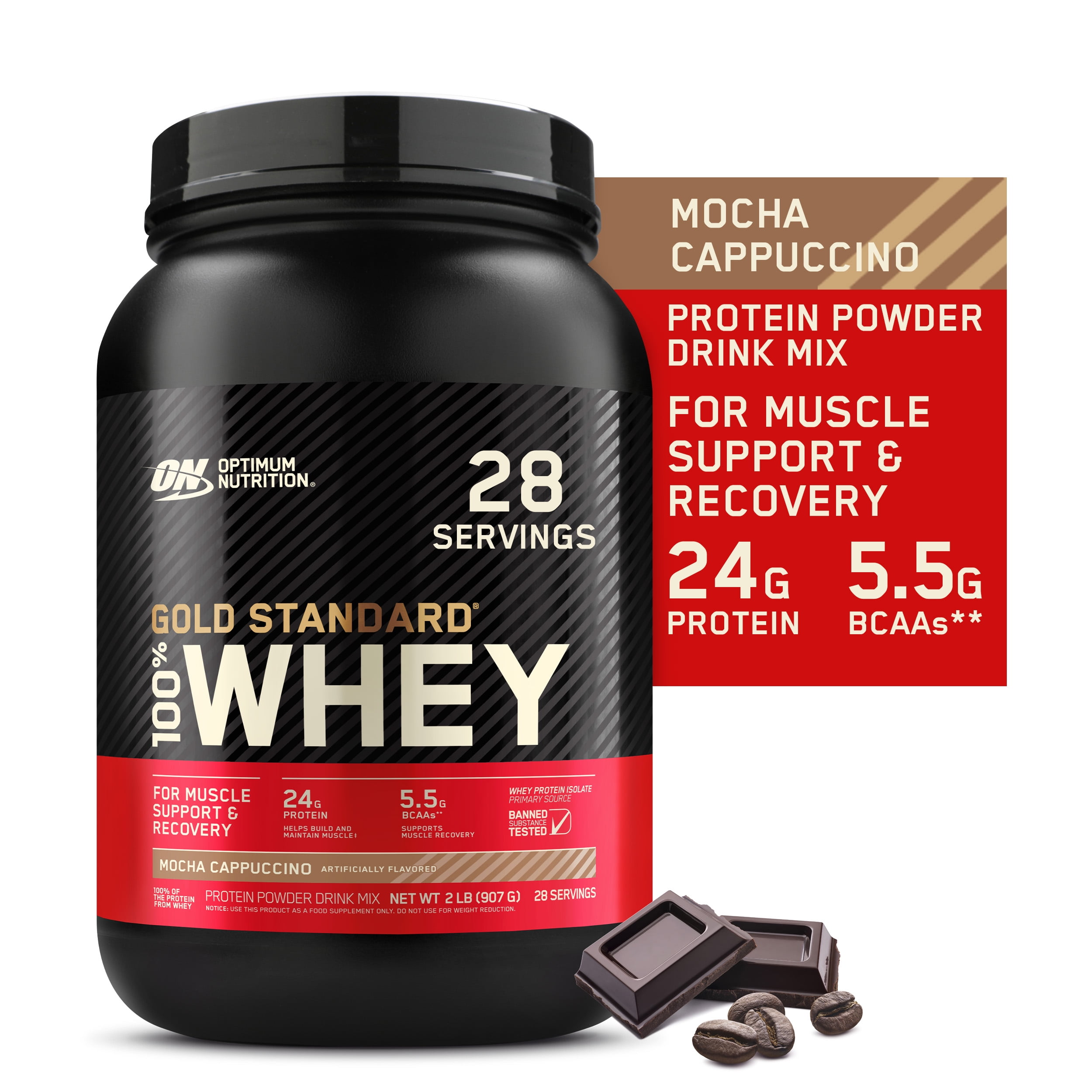 Optimum Nutrition, Gold Standard 100% Whey Protein Powder, Mocha ...