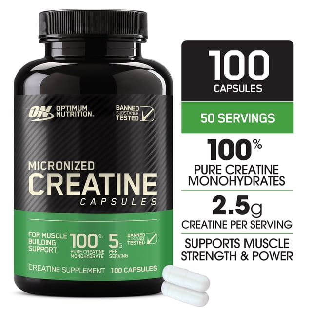 Optimum Nutrition Creatine 2500 Caps, 100 Capsules for Muscle Gains ...