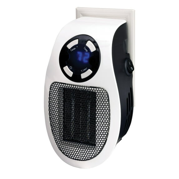 Optimus 250-Watt Plug-in Wall Outlet Heater with Thermostat and Timer ...