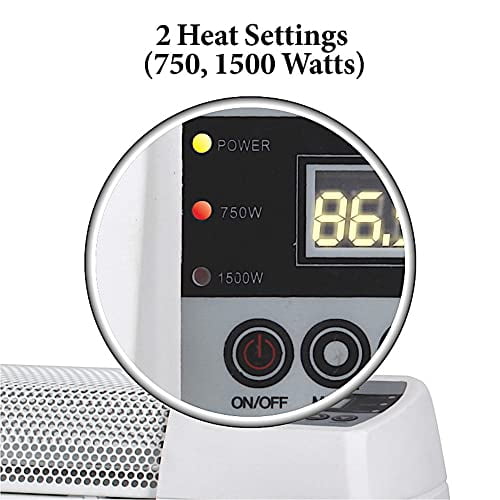 Optimus 30" Baseboard Convection Digital Display & Thermostat Heater, White - Walmart.com