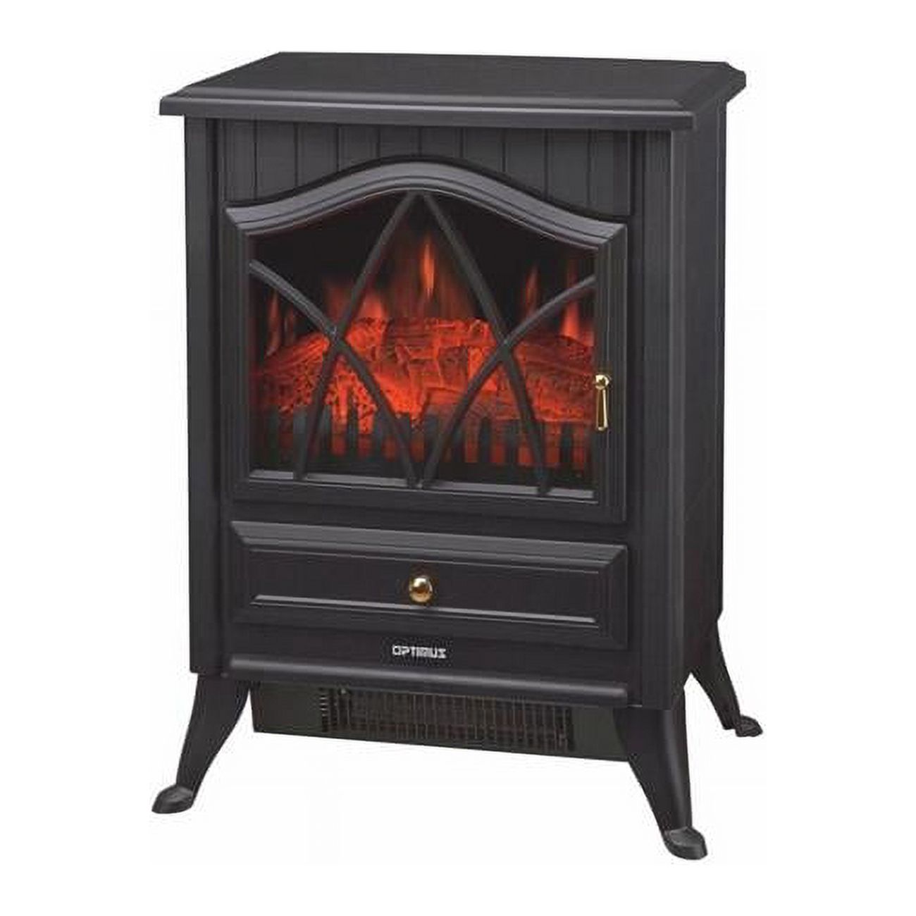 Optimus Electric Flame Effect Fireplace Heater, Black - Walmart.com