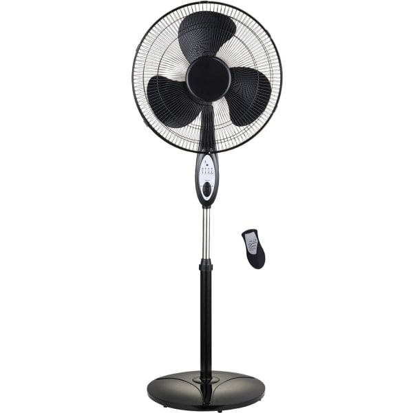Optimus F-1872BK 18 Inch Adjustable Height Oscillating Pedestal Fan ...