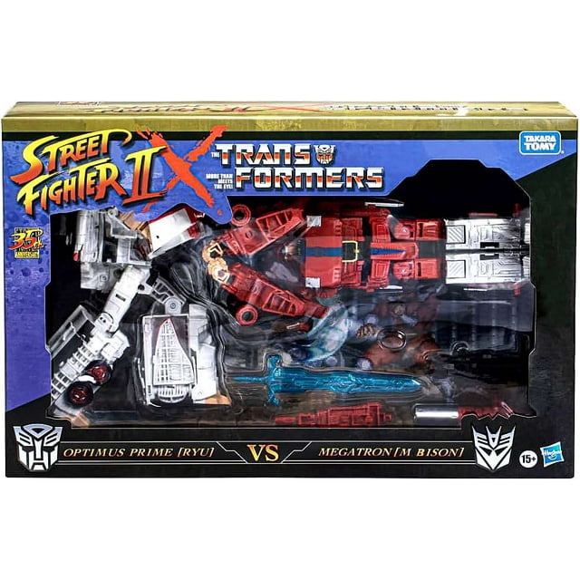 Transformers Collaborative Toys: Optimus Prime Ryu vs Megatron M. Bison ...