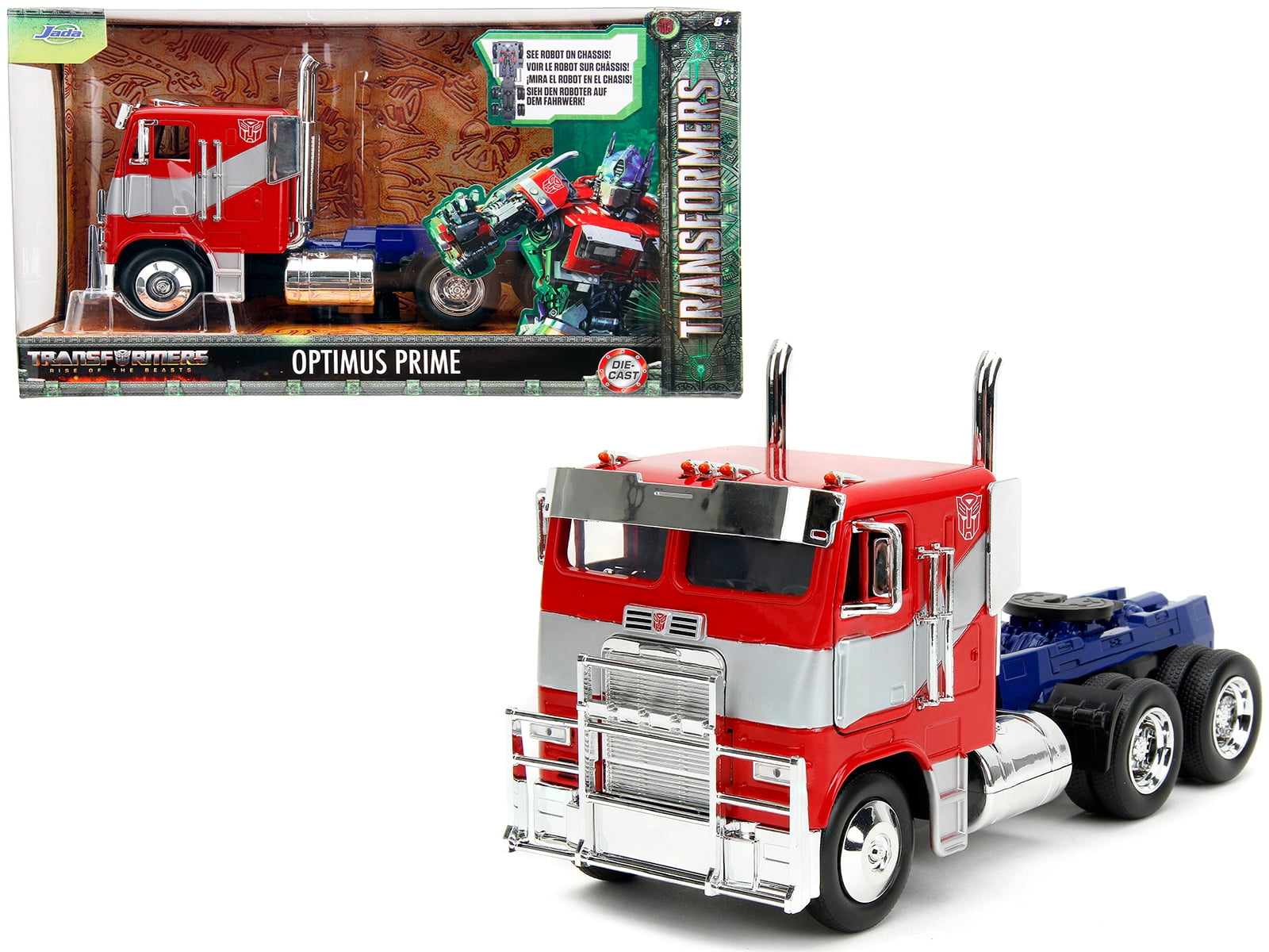 Optimus Prime Tractor Truck Red and Blue with Silver Stripes ...