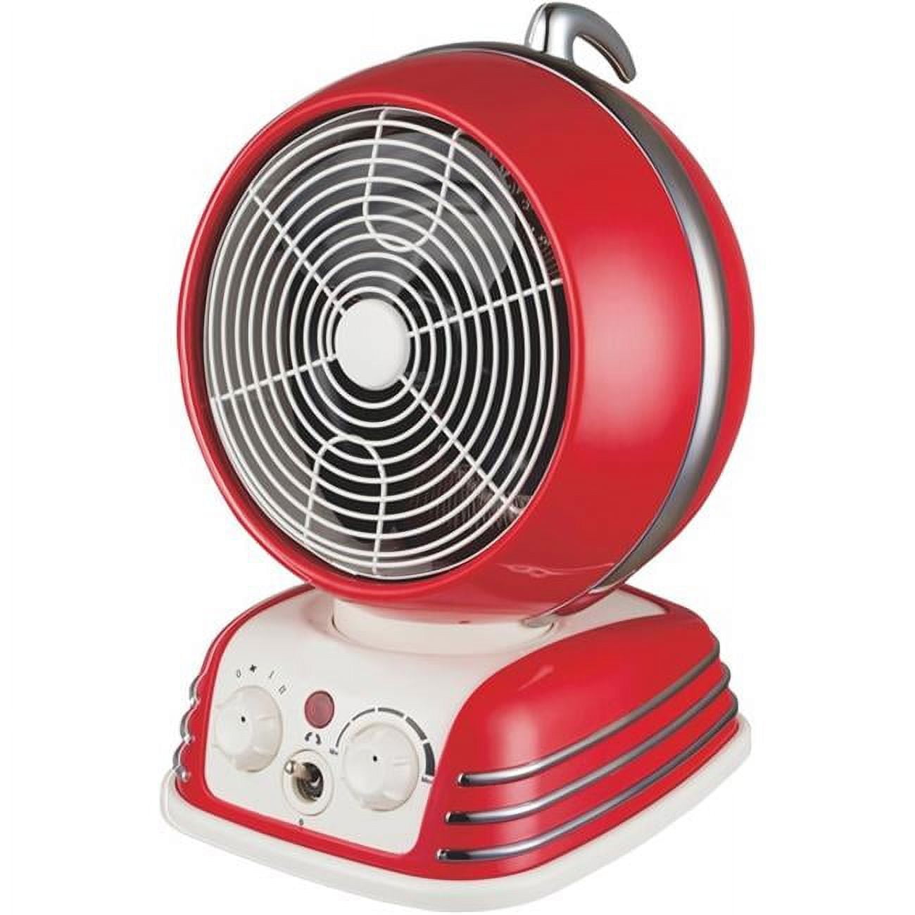 Optimus Retro Design Oscillating Fan Heater, Red - Walmart.com