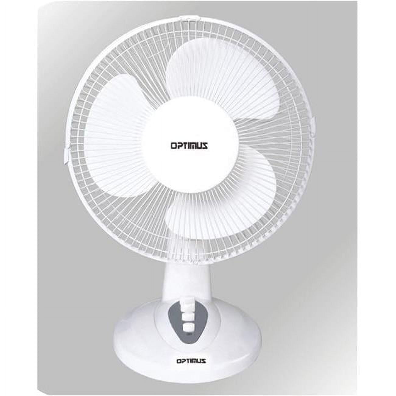 Optimus Table Fan 12 in. Oscillating Table 3Speed - White - - Walmart.com
