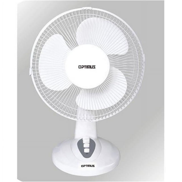 Optimus Table Fan 12 in. Oscillating Table 3Speed - White - - Walmart.com