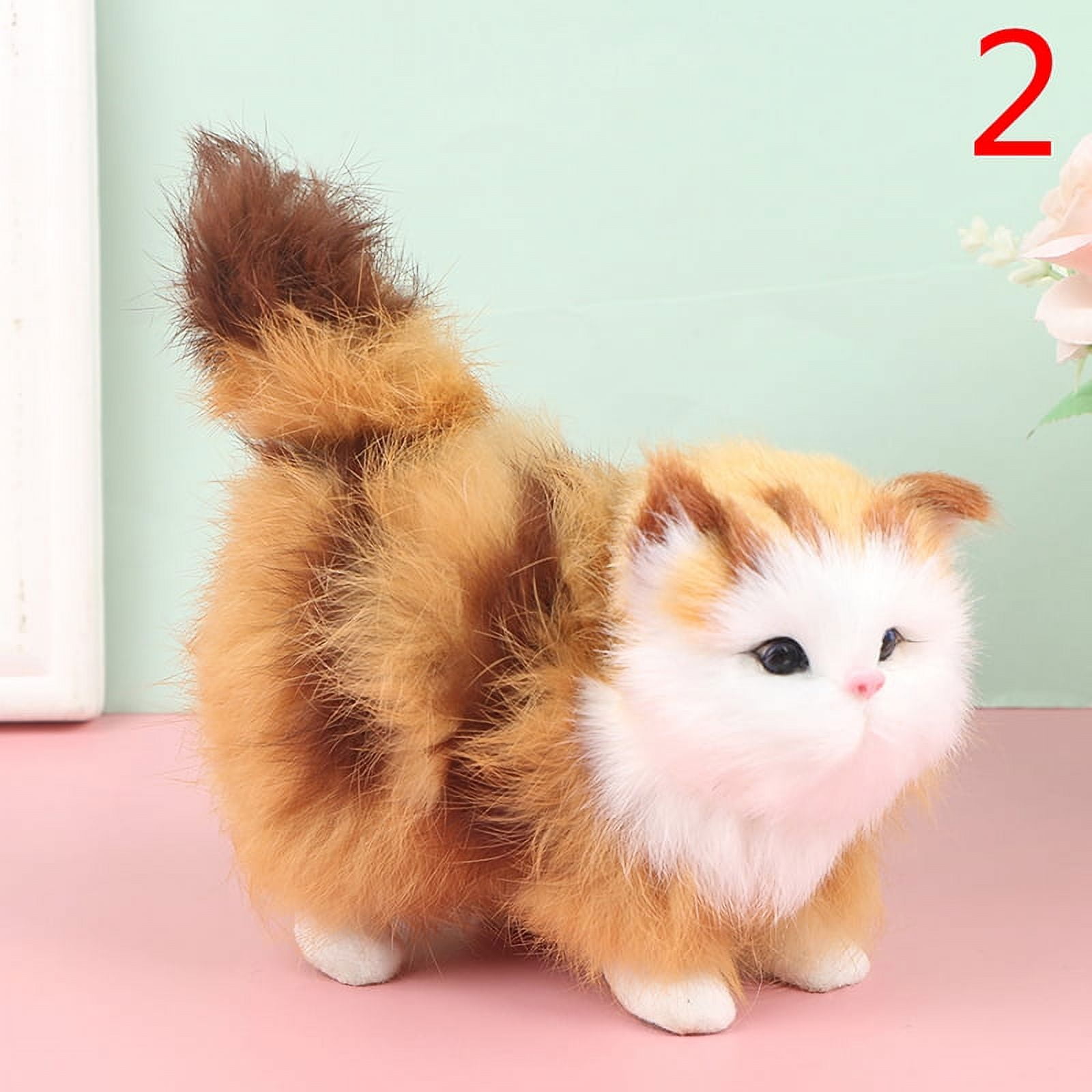 (Option 2#) Rabbit hair Plush Cat Toys Kids Plush Stuffed Cat Doll Baby ...