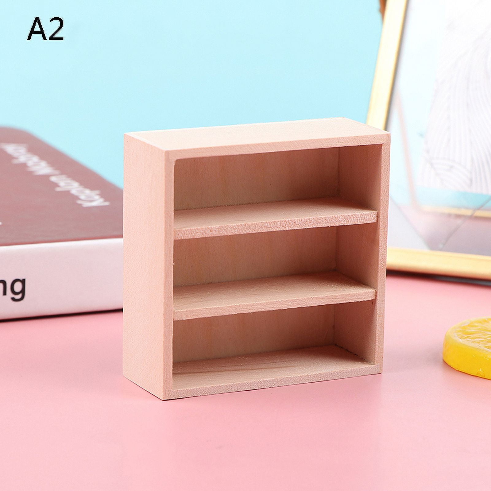 (Option A2) 1:12 Dollhouse Miniature Wood Display Cupboard Storage ...