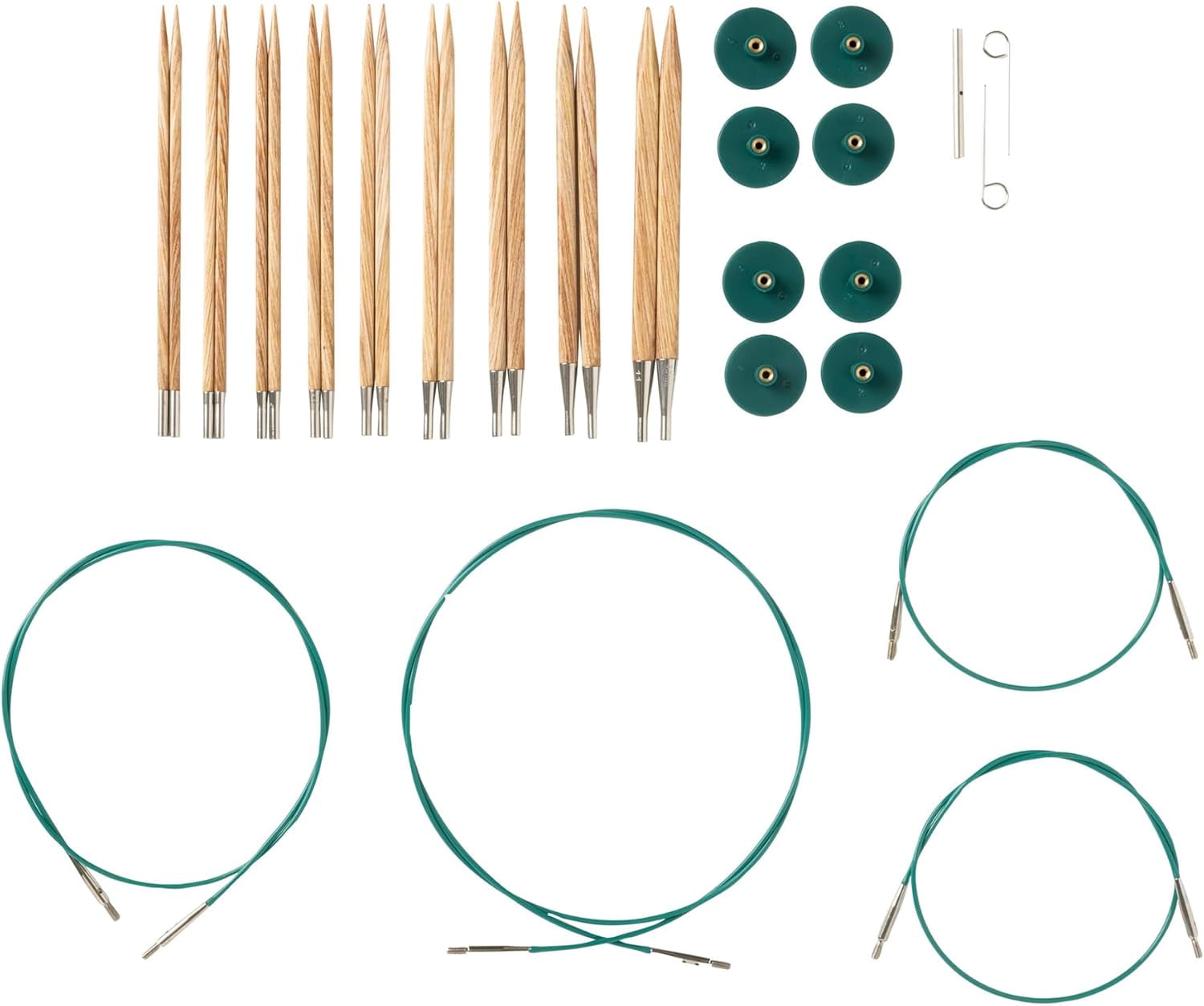 Options Square Wood Interchangeable Knitting Needle Set - US 4-11 ...