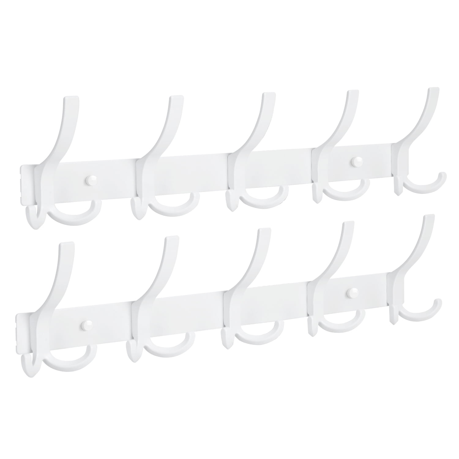 Optish Wall Mount Coat Rack 16 Inch Heavy Duty with 2 Pack Hooks and 5 ...