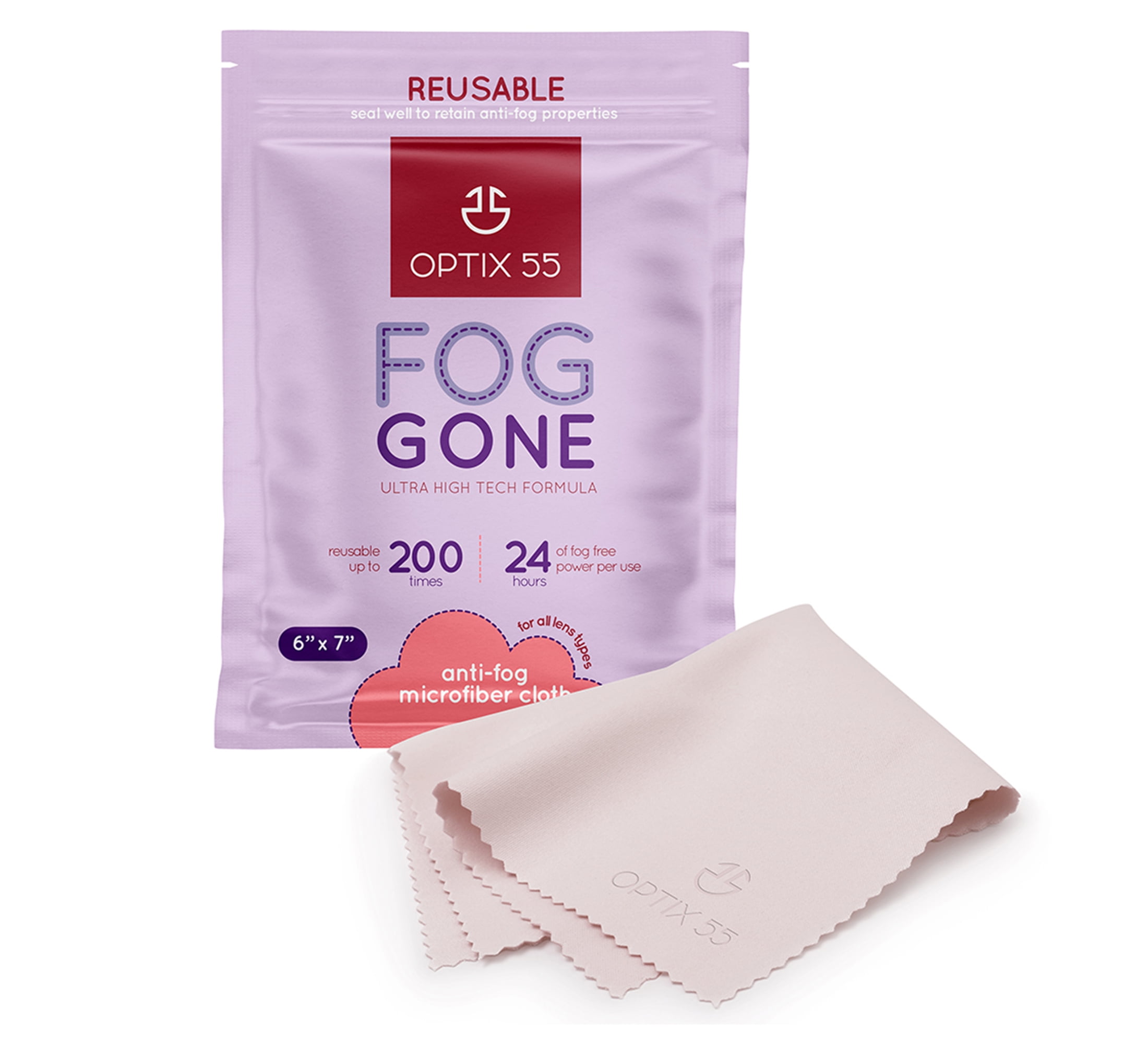 Optix 55 Anti Fog Cloth, Reusable Anti Fog Wipe Microfiber Cloth ...