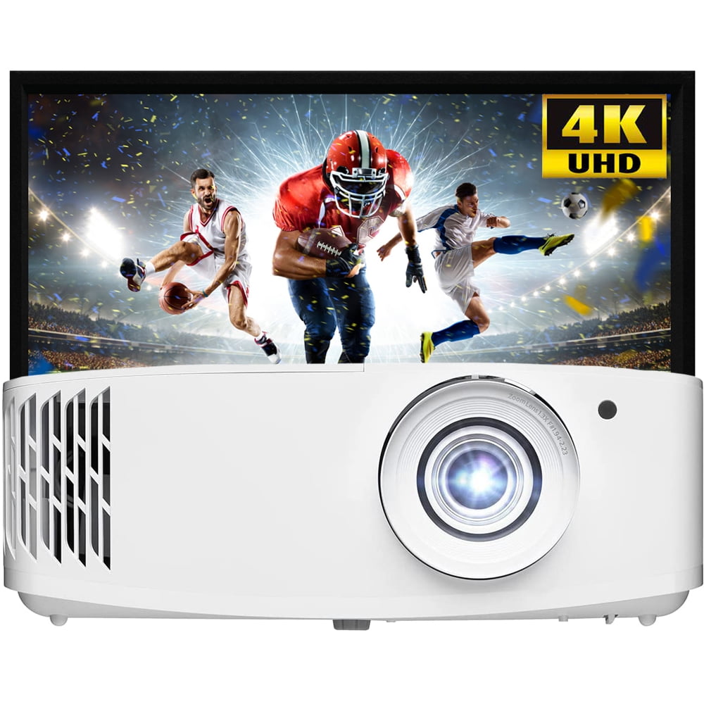 Optoma UHD55 Smart 4K UHD Home Theater Projector, White Bundle with 120 ...