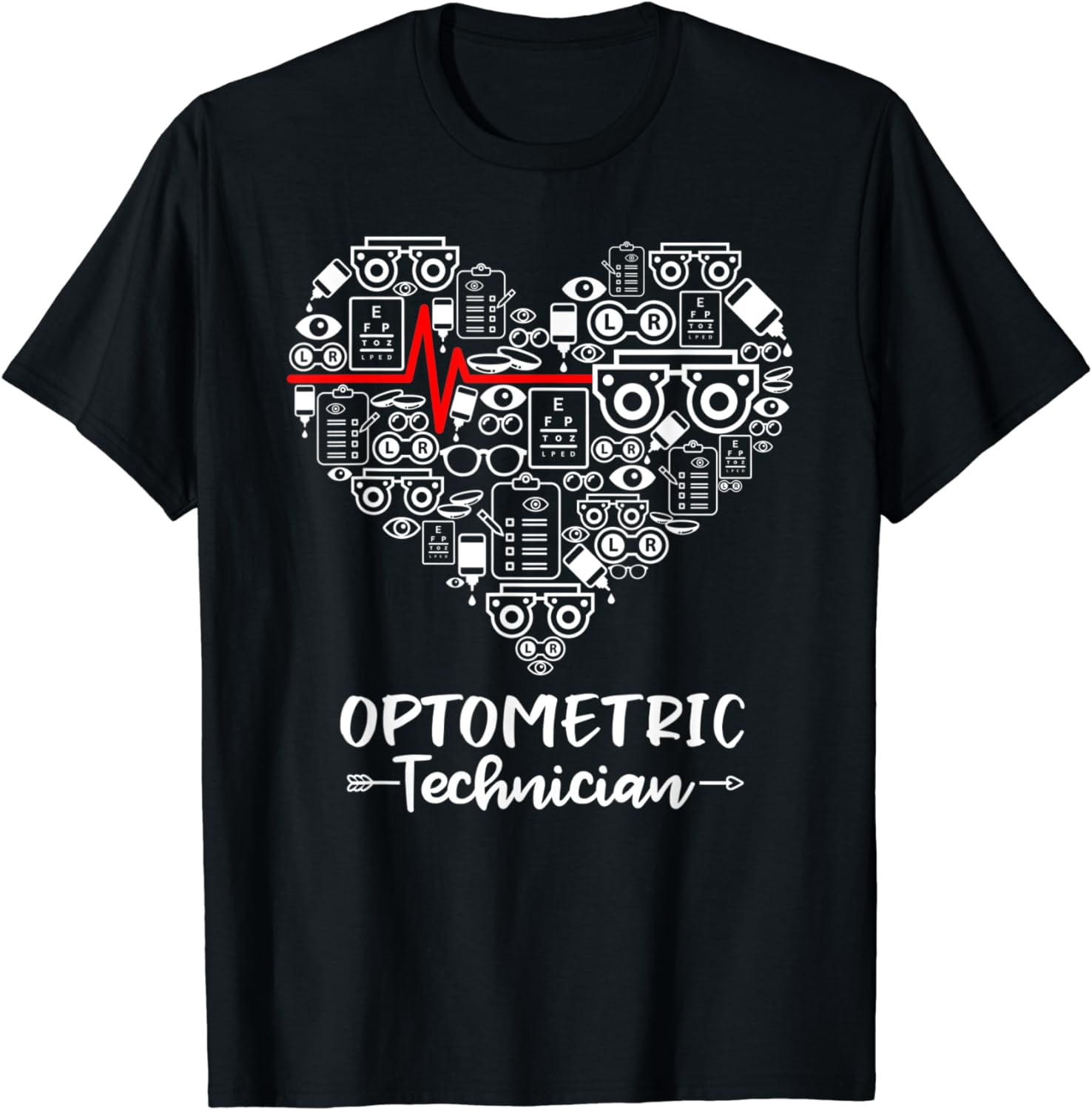 Optometric Technician Heart Funny Optometry T-Shirt - Walmart.com