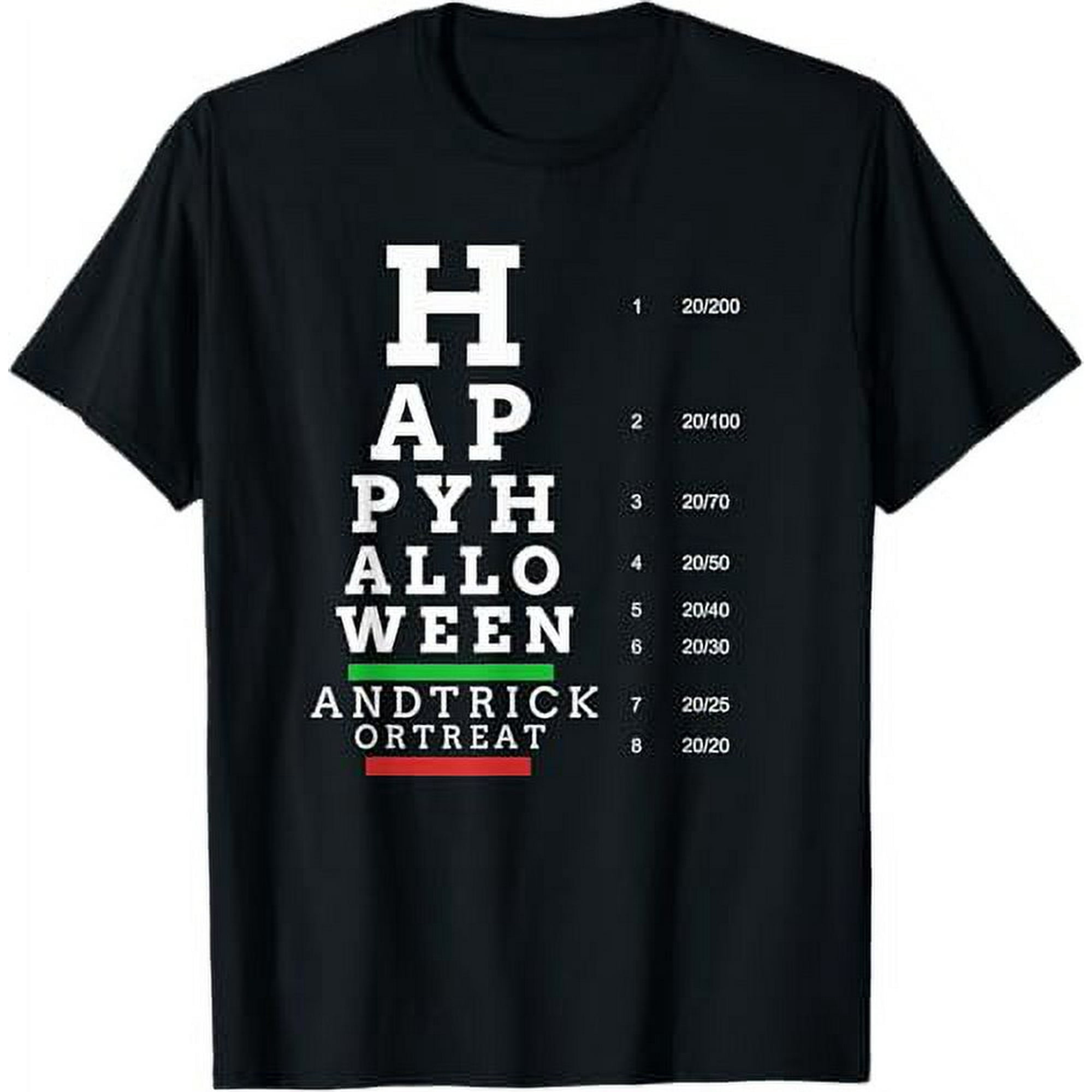 Optometrist Halloween Eye Chart - Optometry Eye Doctor T-Shirt ...