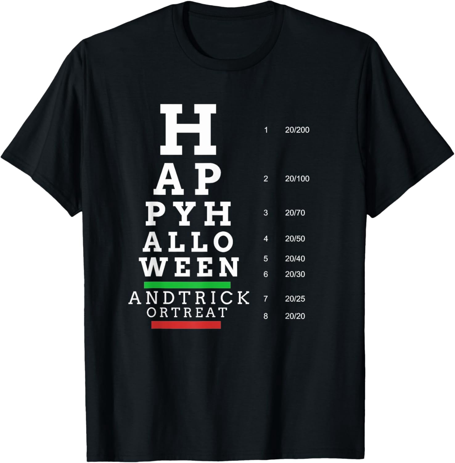 Optometrist Halloween Eye Chart - Optometry Eye Doctor T-Shirt ...
