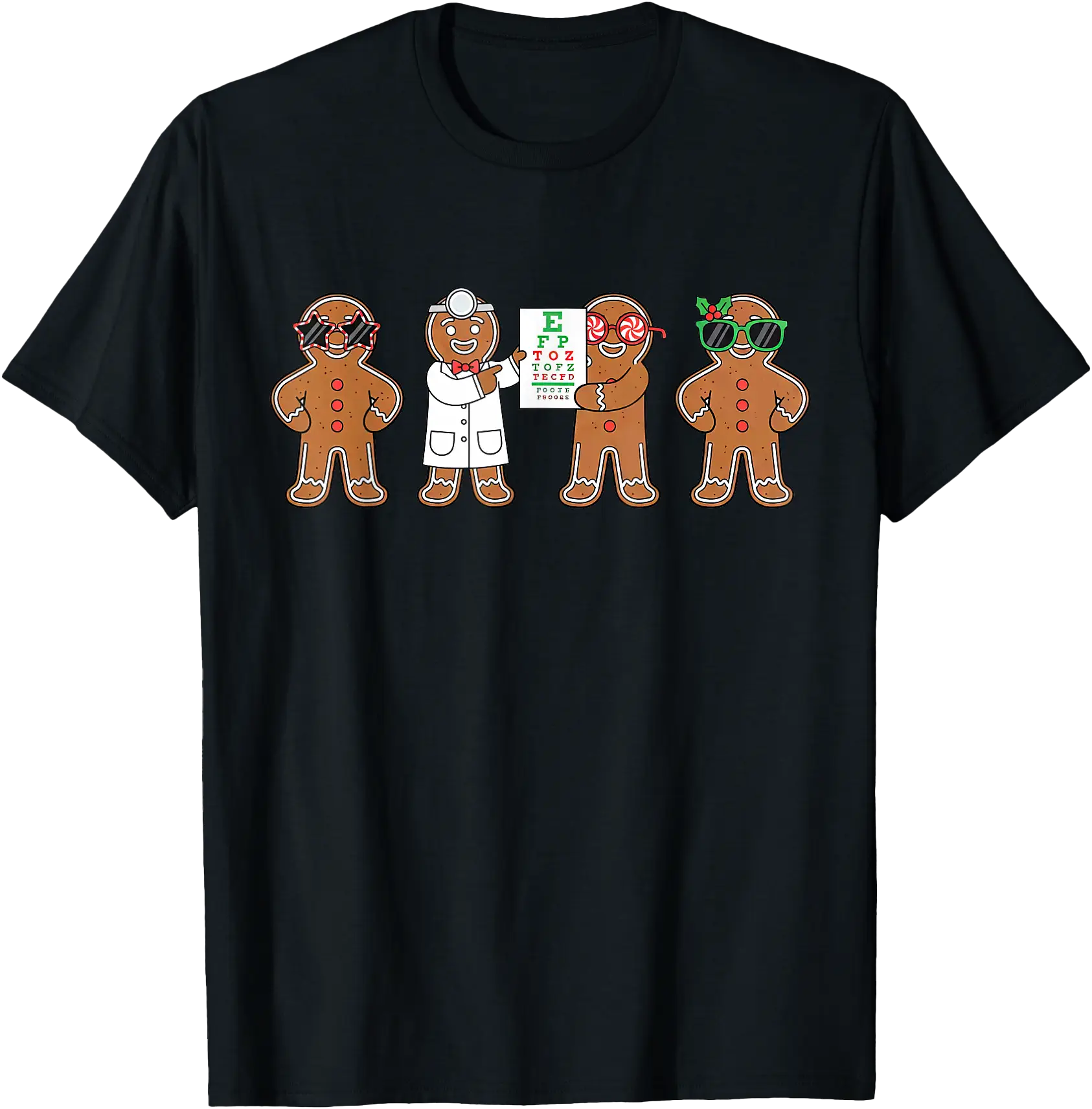 Optometry Gingerbread Krismast Optician Sight Squad Eye Dr T-Shirt ...