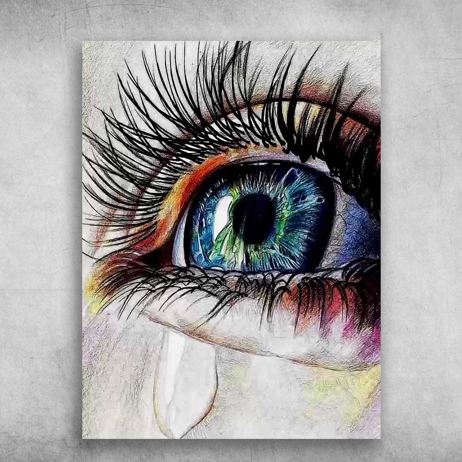 Optometry Poster - Blue Eye Tear, Eye Art Poster, Crying Eye 16 x 24 ...