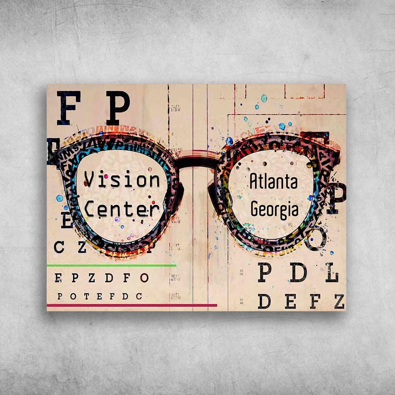 Optometry Poster, Vision Center, Atlanta Georgia 24 x 36 Inch Poster ...