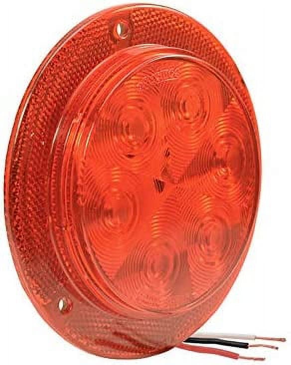 Optronics 4" Round LED Sealed Stop/Turn/Tail Light with Reflex Flange (STL13RFHXB) - Single ...