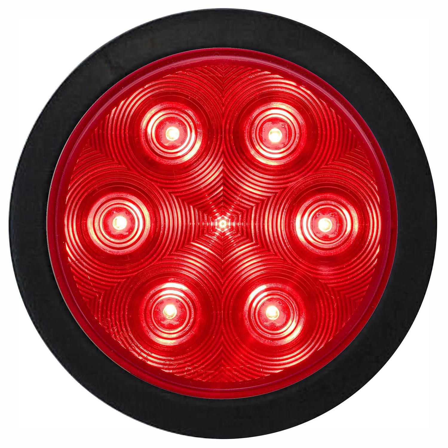 Optronics STL13RK Lens 4" Round Sealed LED Tail Light Kit, Red ...