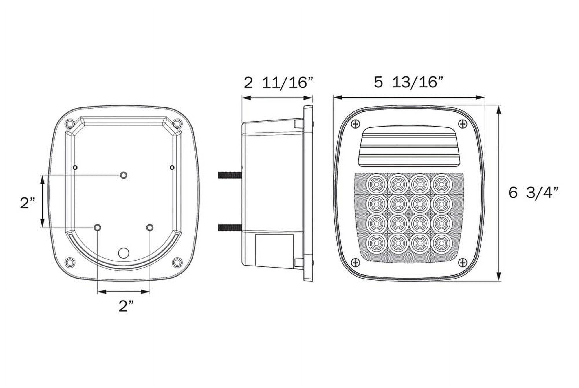Optronics STL60RB - STL60 Series Red Oblong Stud Mount LED Tail Lights ...
