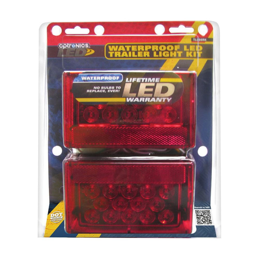 Optronics TLL56RK Waterproof Red LED Trailer Light Kit With 25 ft ...