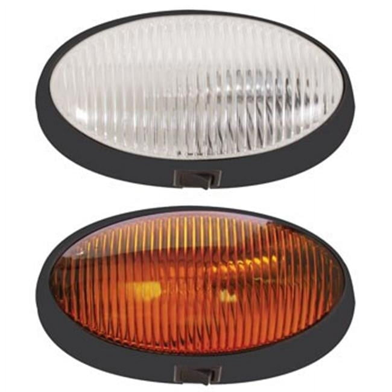 Optronics Yellow Oval Porch light without Switch - Black Base - Walmart.com