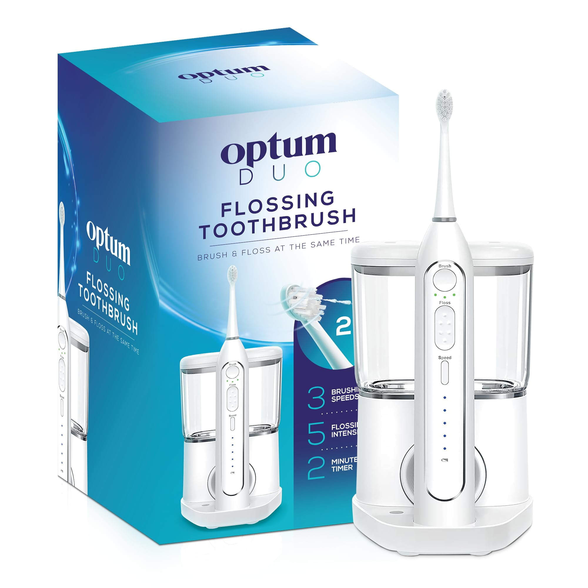 Optum Duo Flossing Toothbrush TSF6 2-in-1 Electric Toothbrush Water ...