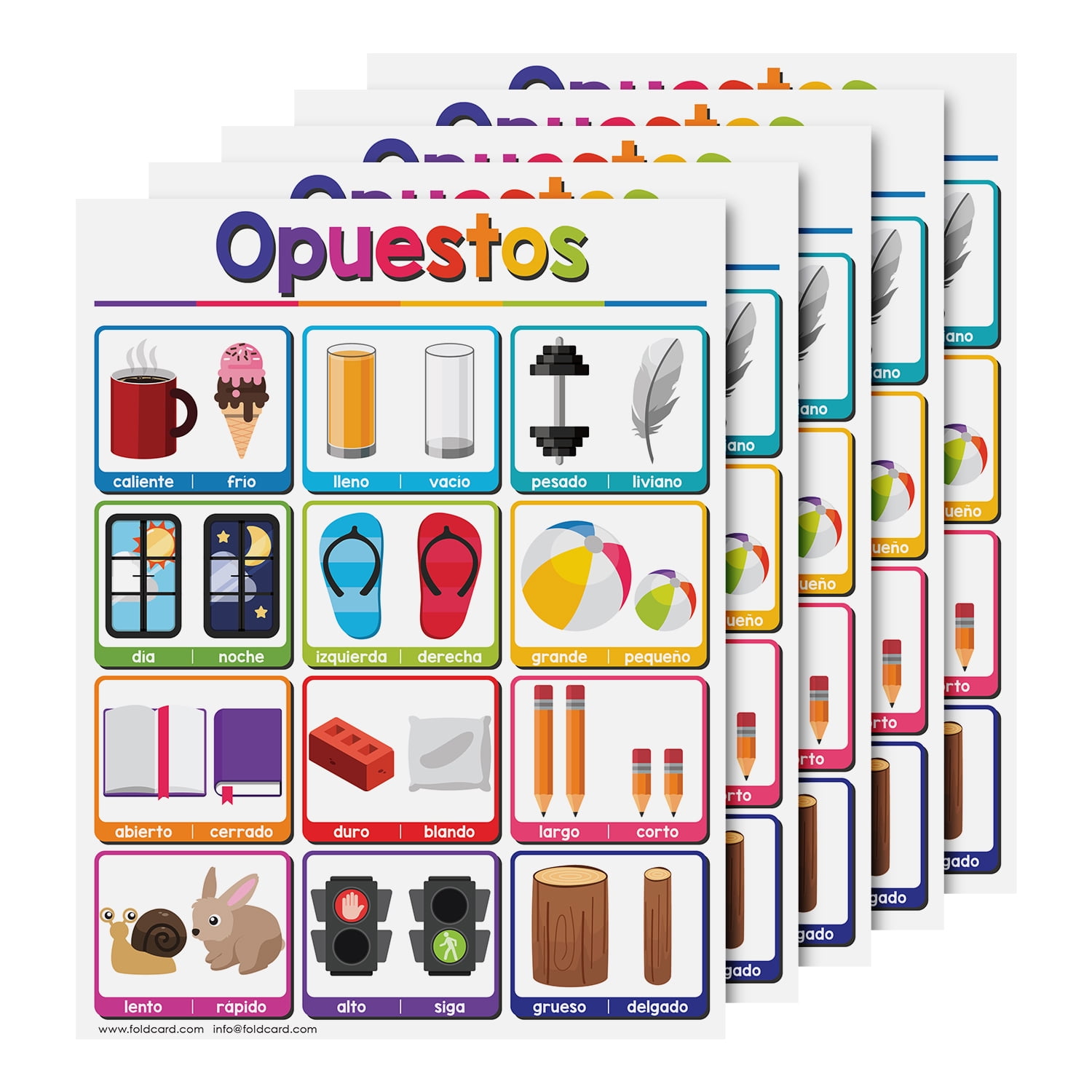 Opuestos Spanish Chart for Preschool to Gradeschool Kids – Opposites ...