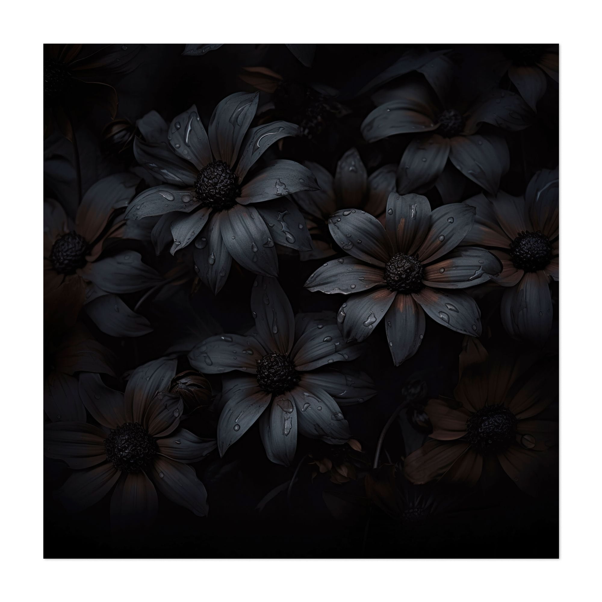 Opulent Flower Reverie Dark Mood - Painting Floral Flowers Nature ...
