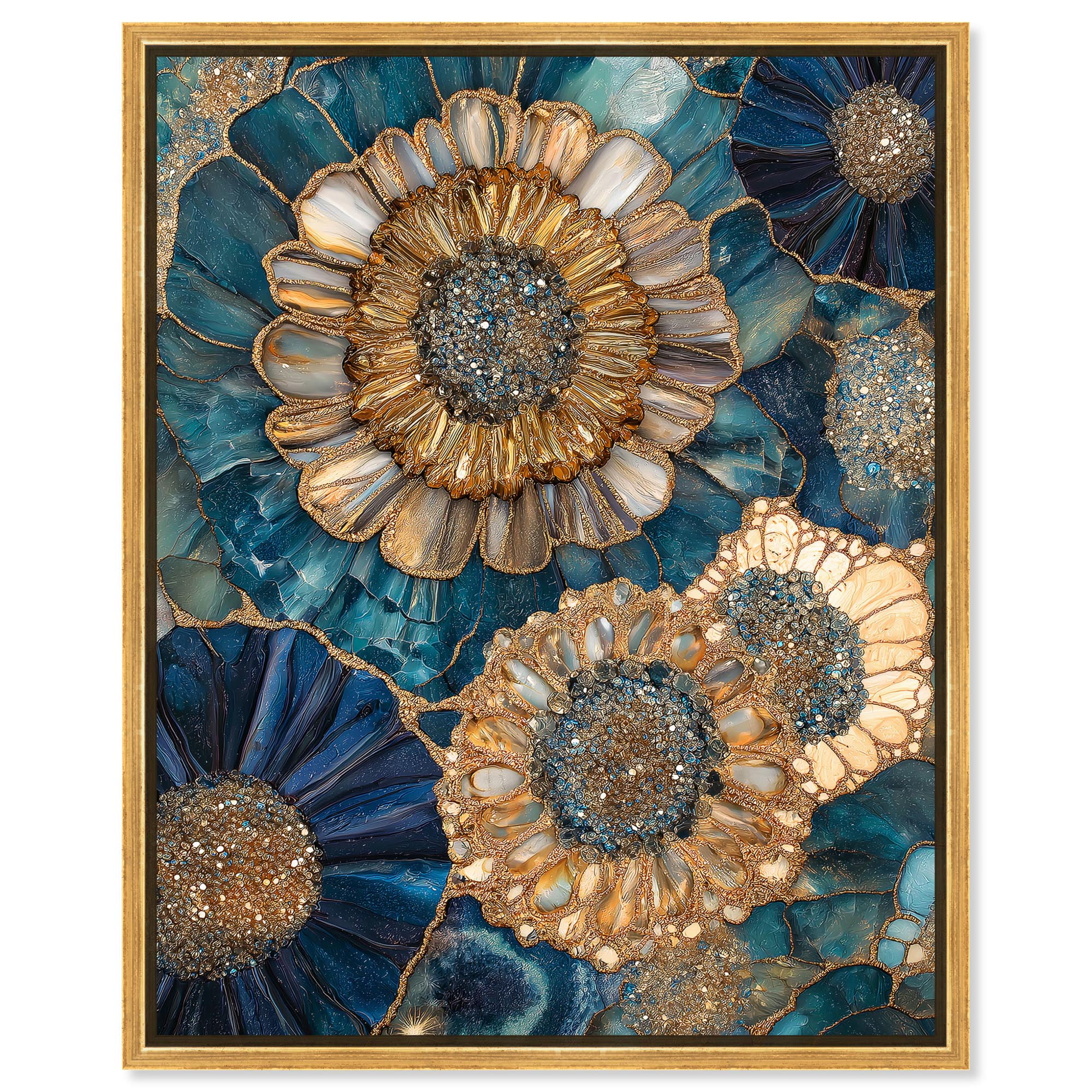 Opulent Geode I Canvas Geodes Wall Decor by Art Remedy, Gold Frame, 20 ...
