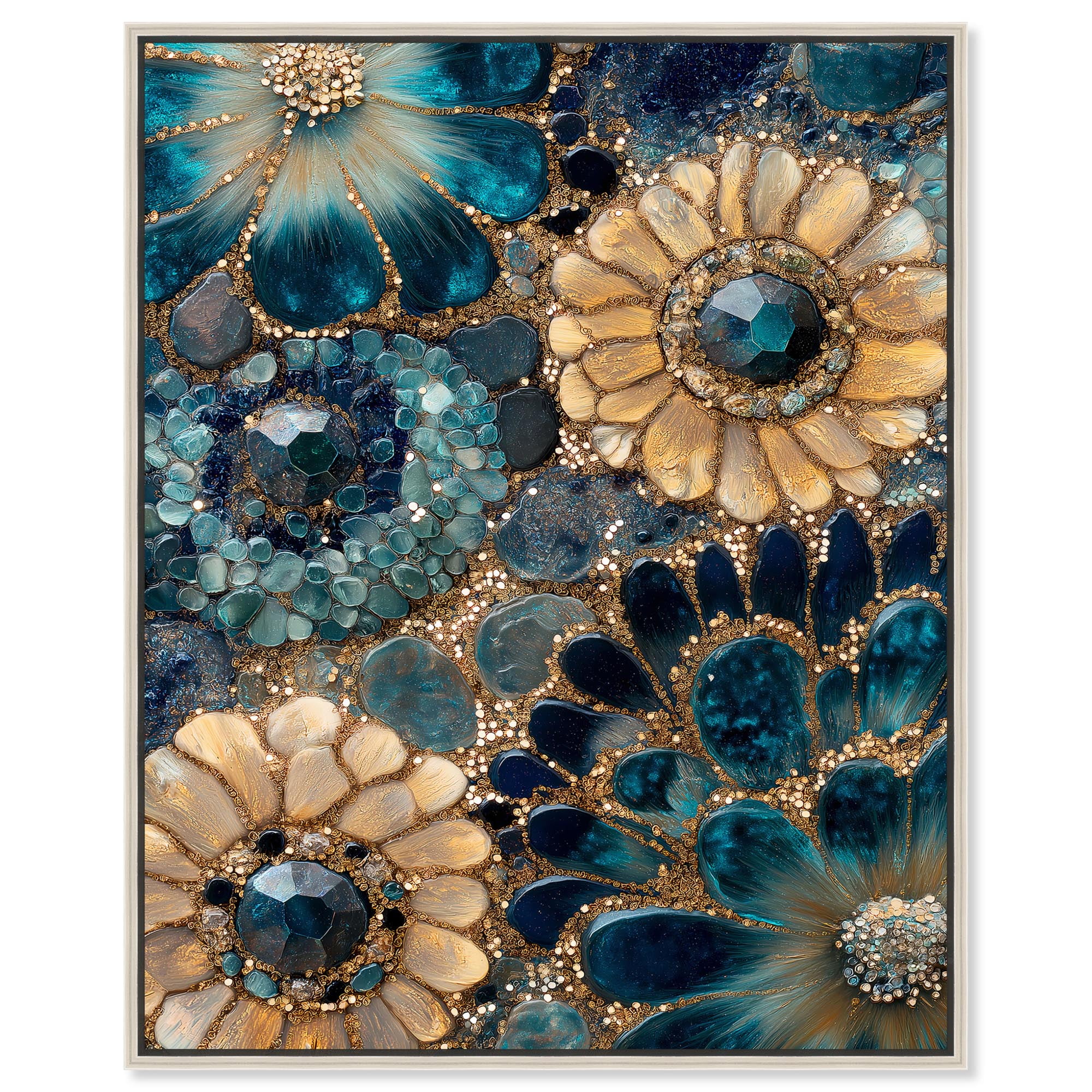 Opulent Geode III Canvas Geodes Wall Decor by Art Remedy, Silver Frame ...
