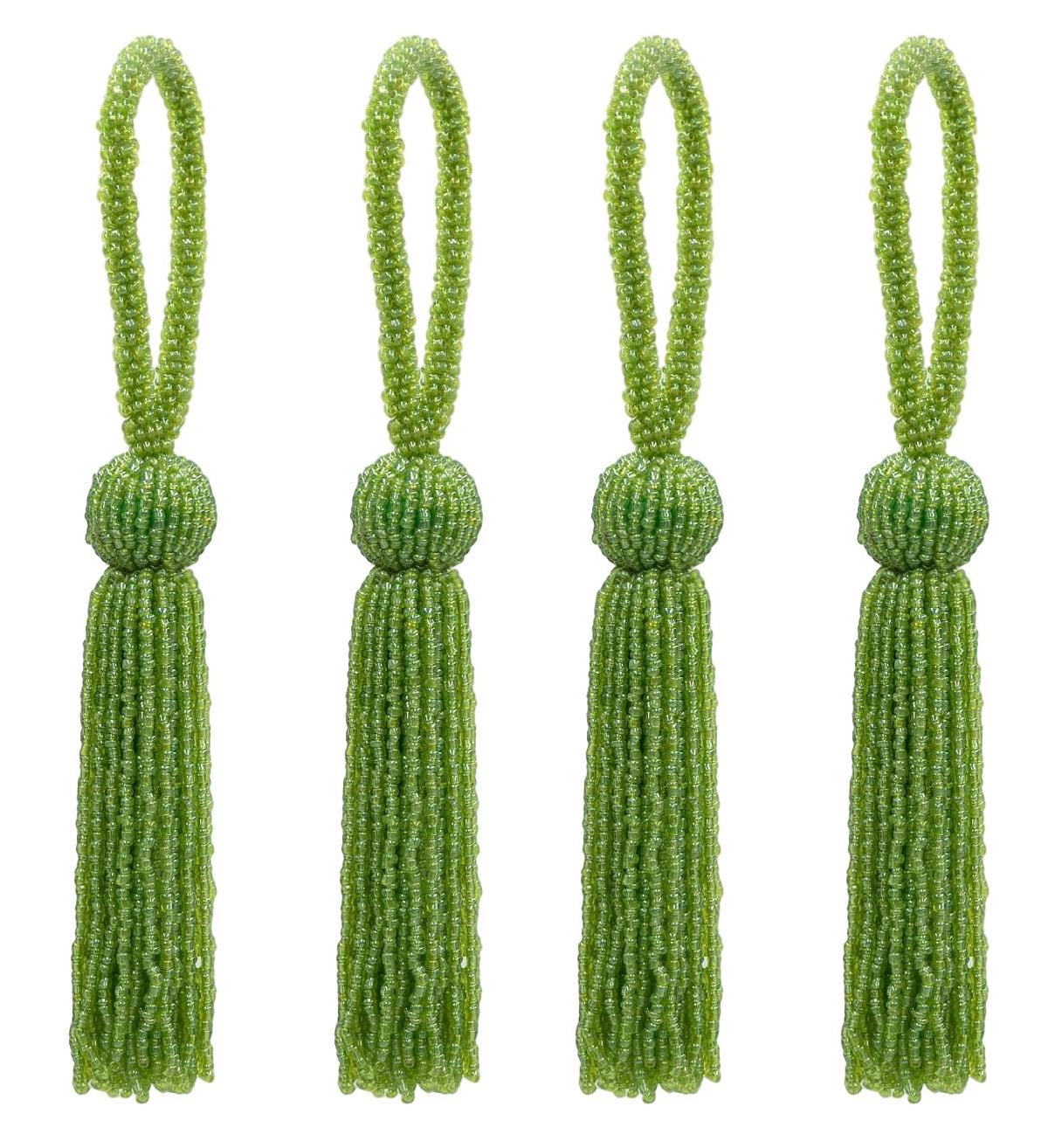 Opulent Handcrafted Beaded 4 1/2" (11cm) Key Tassel, 2 1/2" (6cm) Loop ...