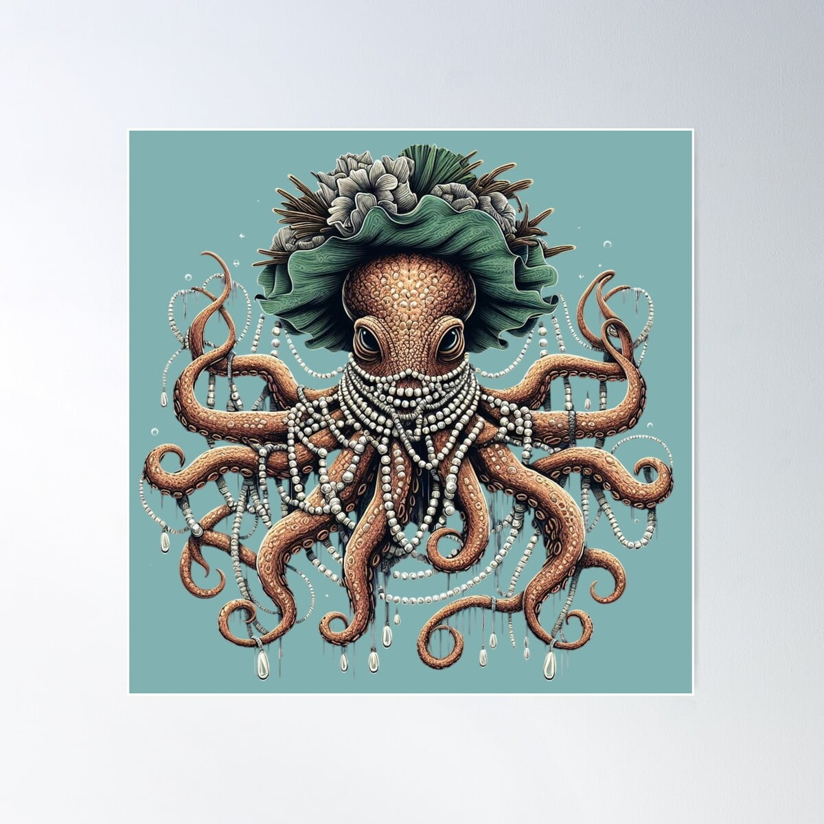 Opulent Octopus - Luxury Deep Sea Style Poster Wall Art, Modern Wall ...