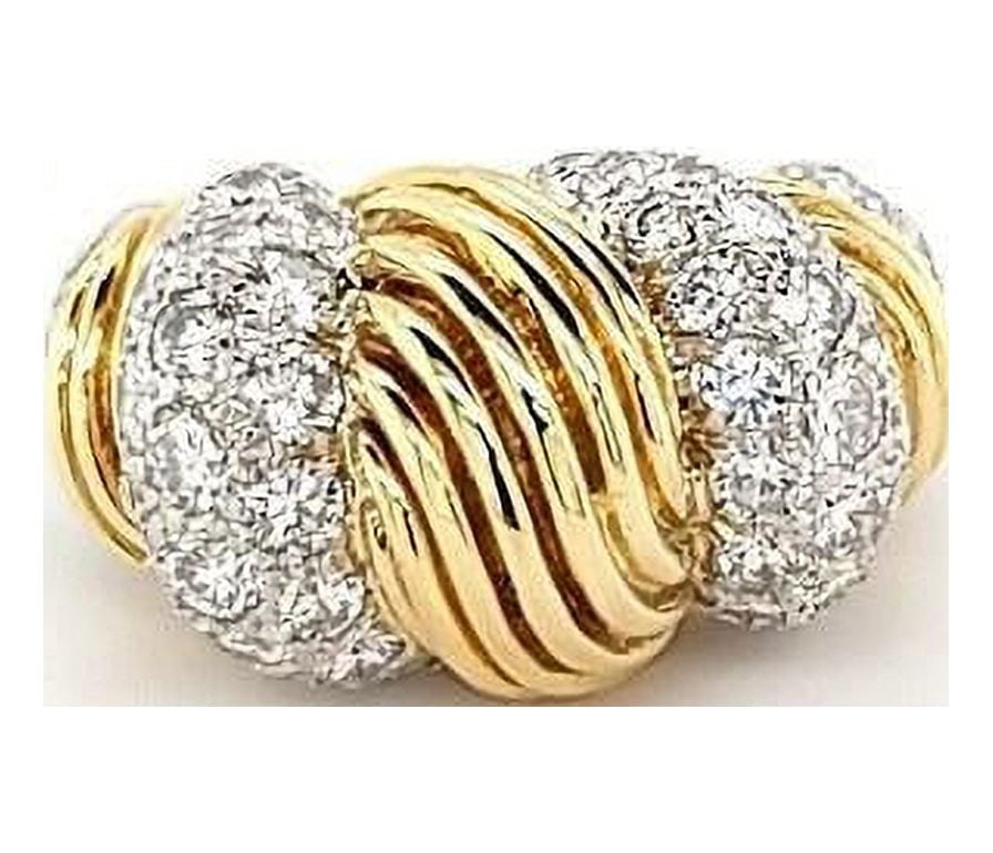 Opulent Vintage Diamond Cocktail Ring in 18K - Walmart.com