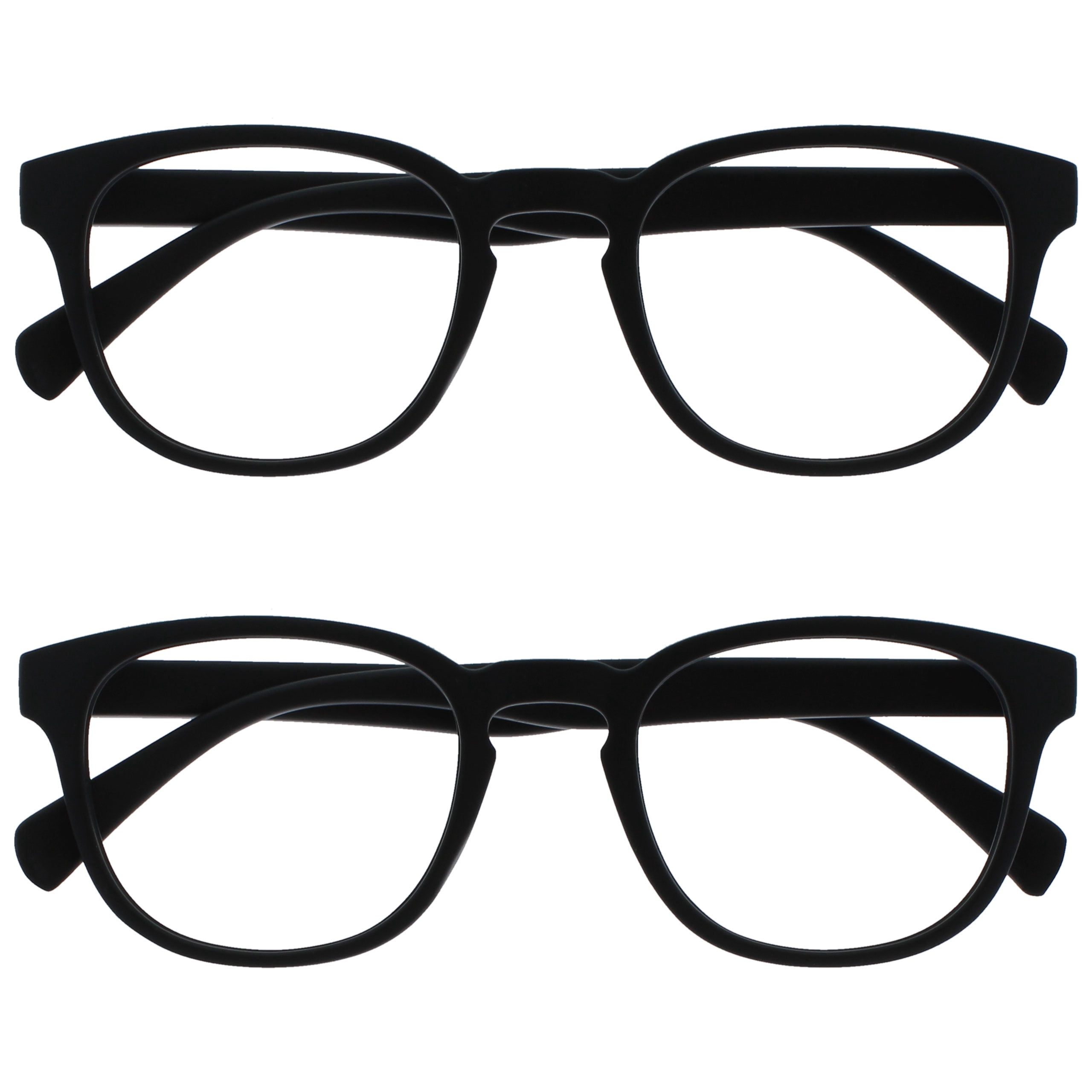 Opulize Pop Reading Glasses 2 Pack Fun Round Matte Frame Black Spring ...