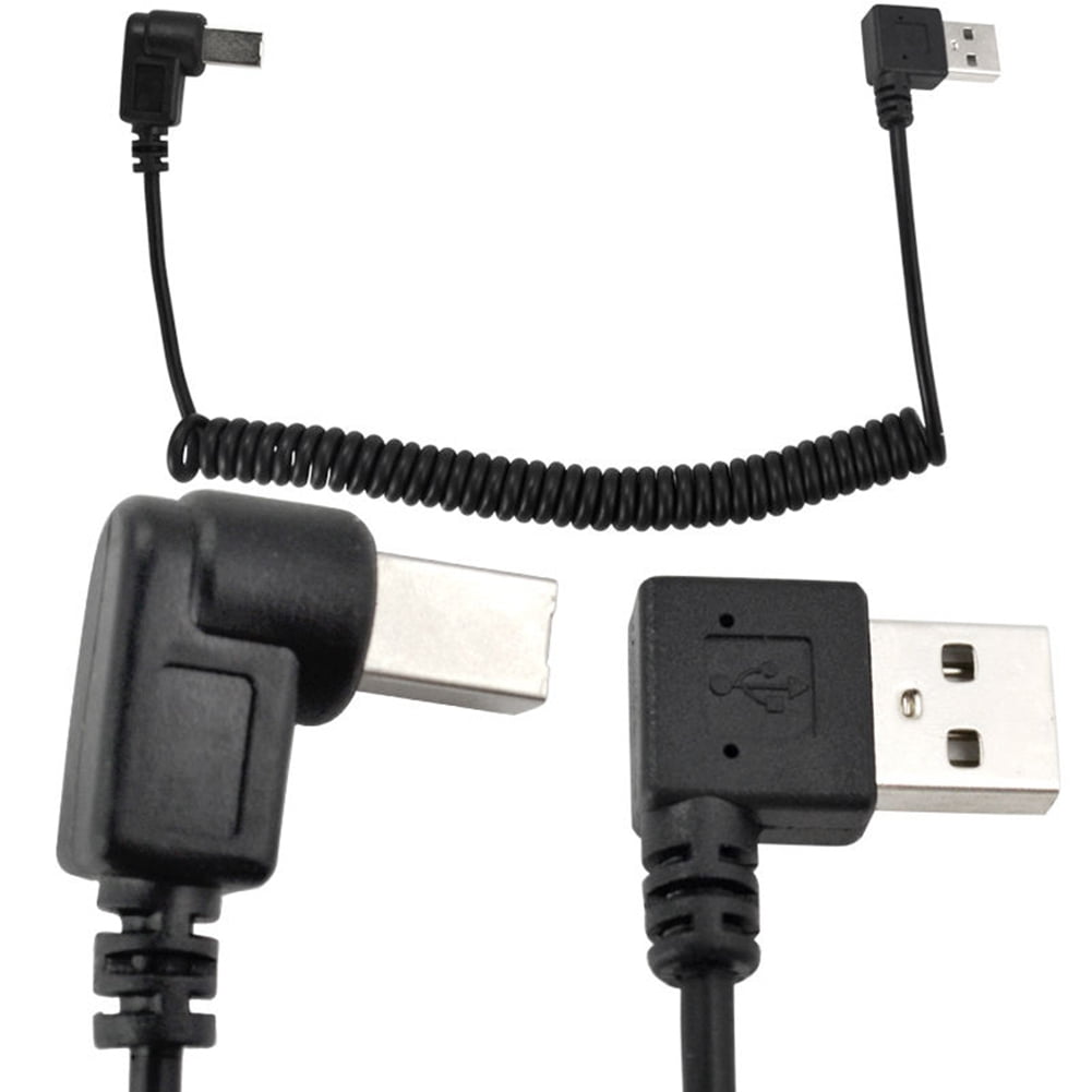 Opvise 1.5m/5ft USB 2.0 Type A Male to USB Type B Male Right Angle ...