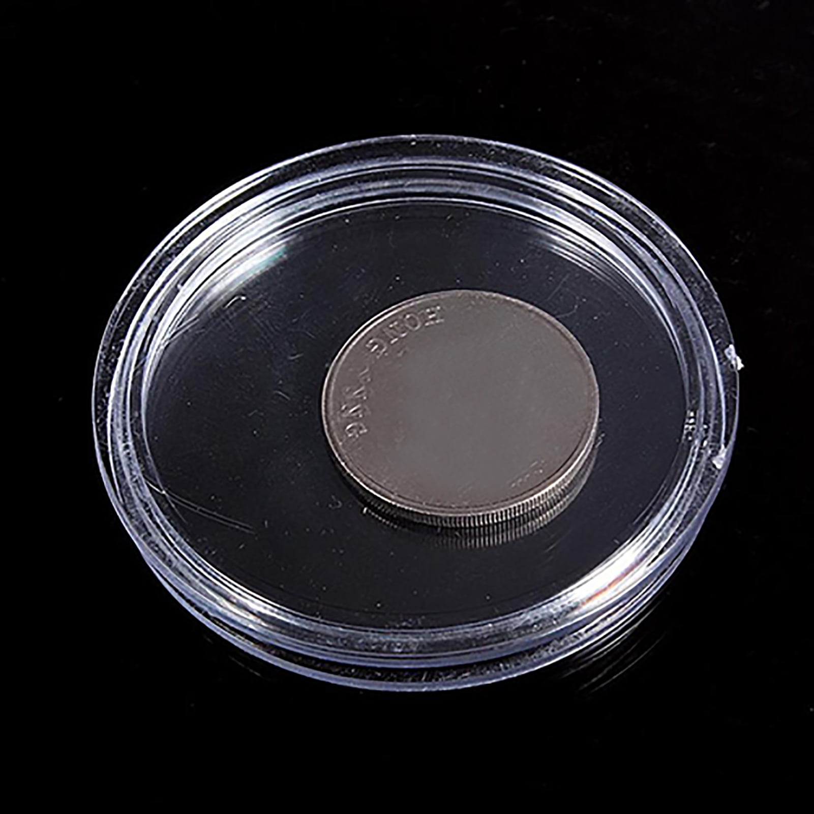 Opvise 10Pcs Clear Transparent Plastic Round Coin Capsule Collecting ...
