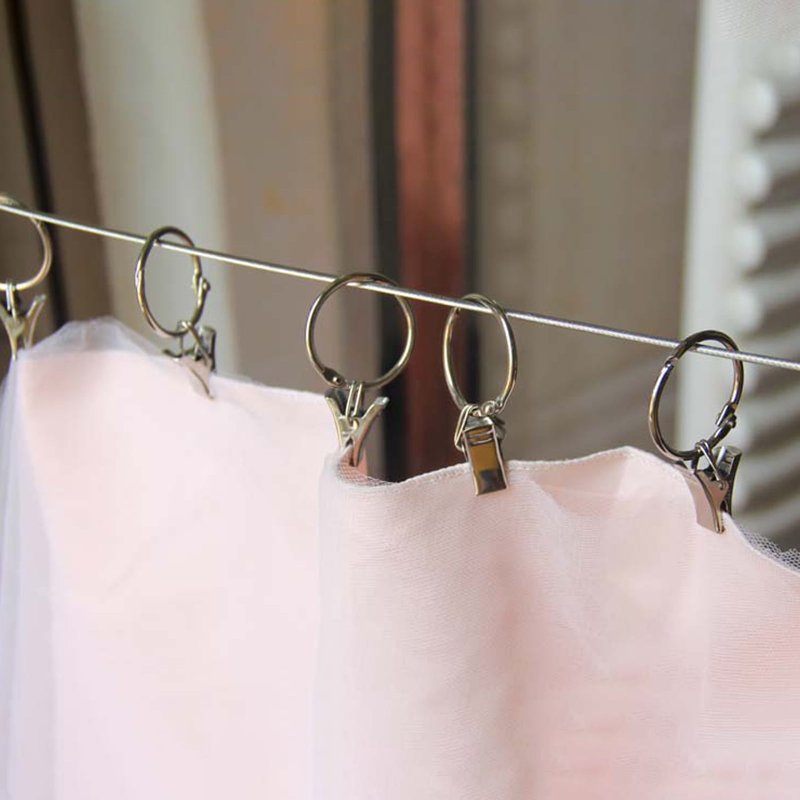 Opvise 10Pcs Curtain Hook Openable Ring Rust-resistant Easy Sliding ...