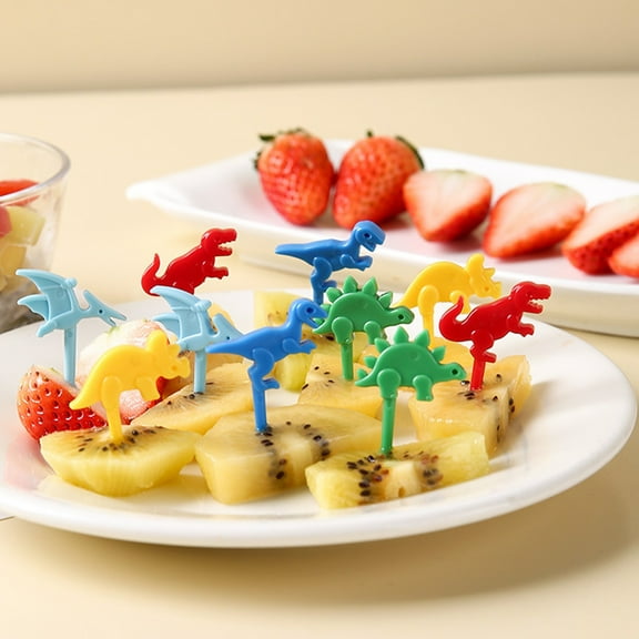 10pcs Animal Farm Fruit Fork Mini Cartoon Children Snack Cake Dessert ...