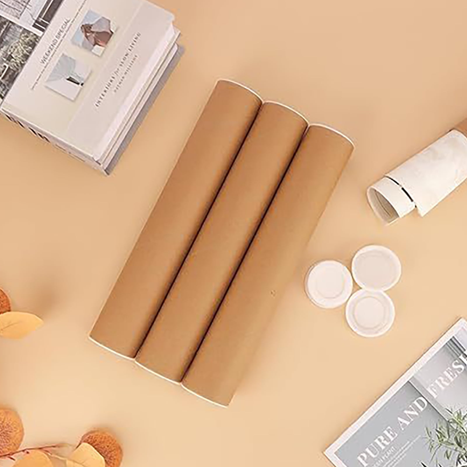 Opvise 2 Pcs Mailing Tubes Paper Tubes Shipping Cardboard Blueprints ...