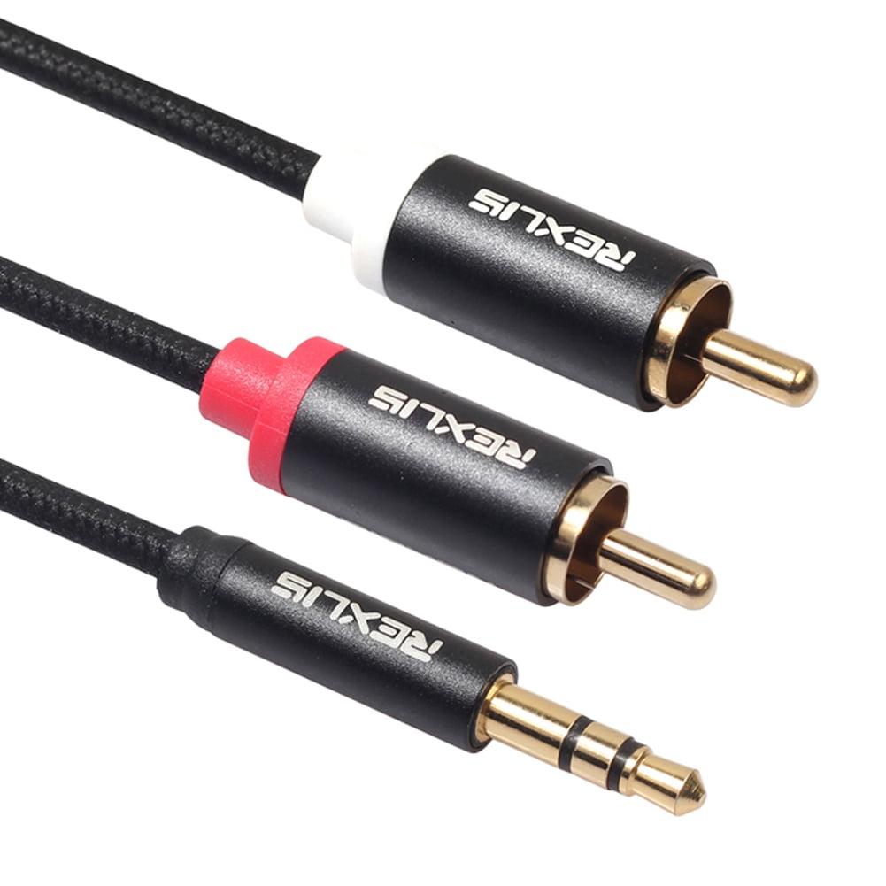 Opvise 3.5mm Male to 2RCA Male AUX Stereo Audio Cable Adapter Cord for ...