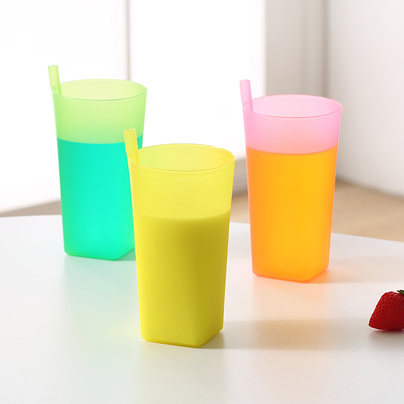 Opvise 360ml/380ml Straw Cup Smooth Edge Large Capacity Leak-proof Kid ...