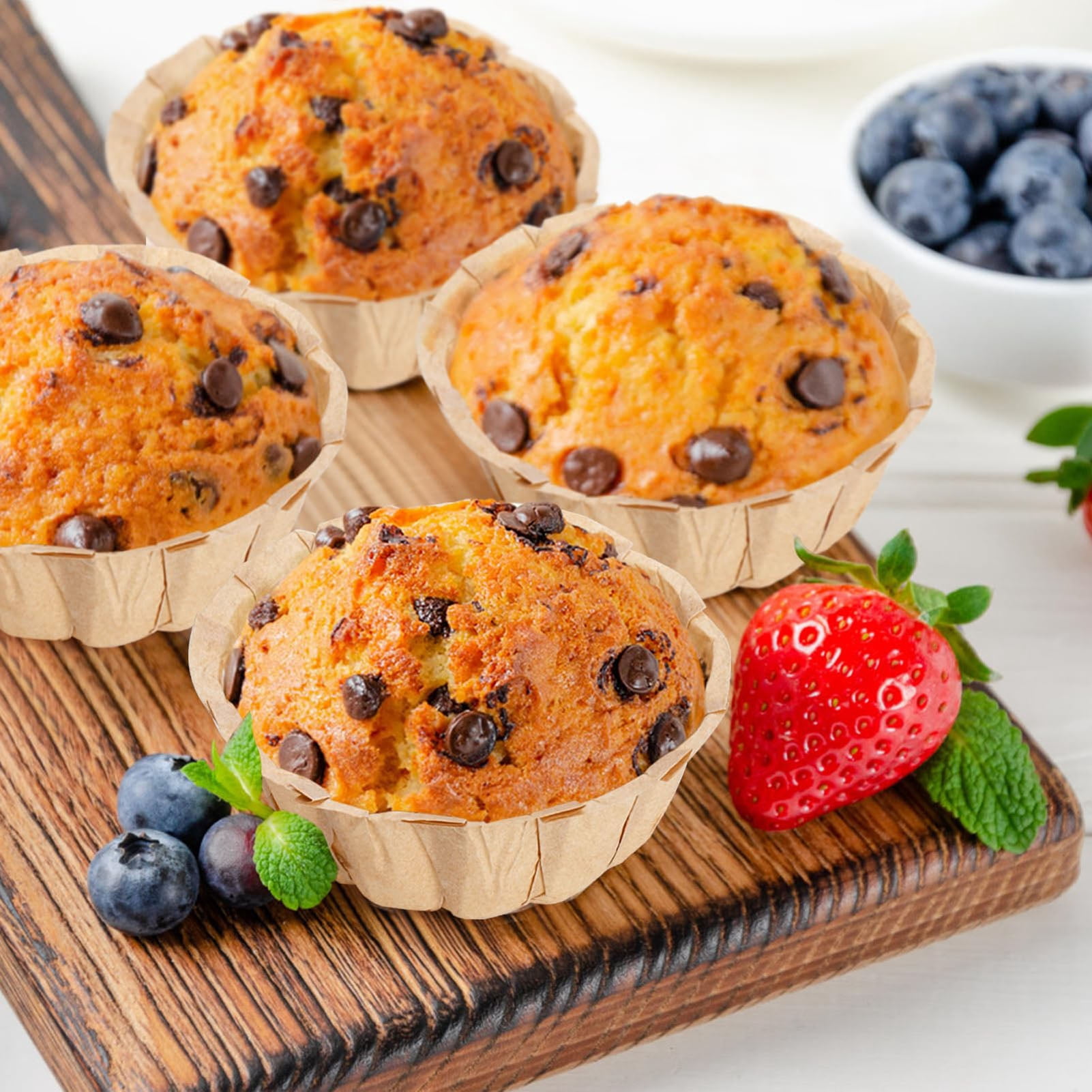 Opvise 4 Inch 100 Pcs Mini Fluted Tube Pan Liner Nonstick Greaseproof ...