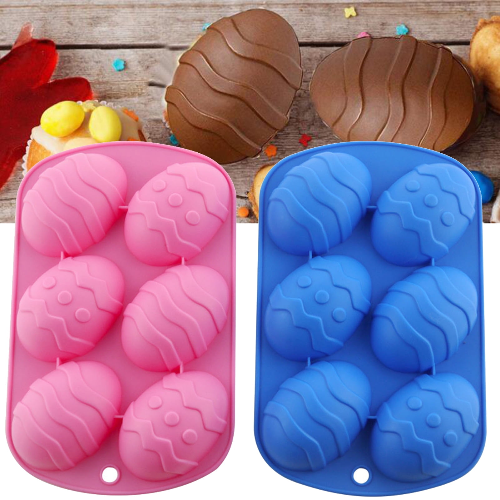 Opvise Cake Mold Easter Egg Shape Non-slip Silicone Fondant Chocolate ...