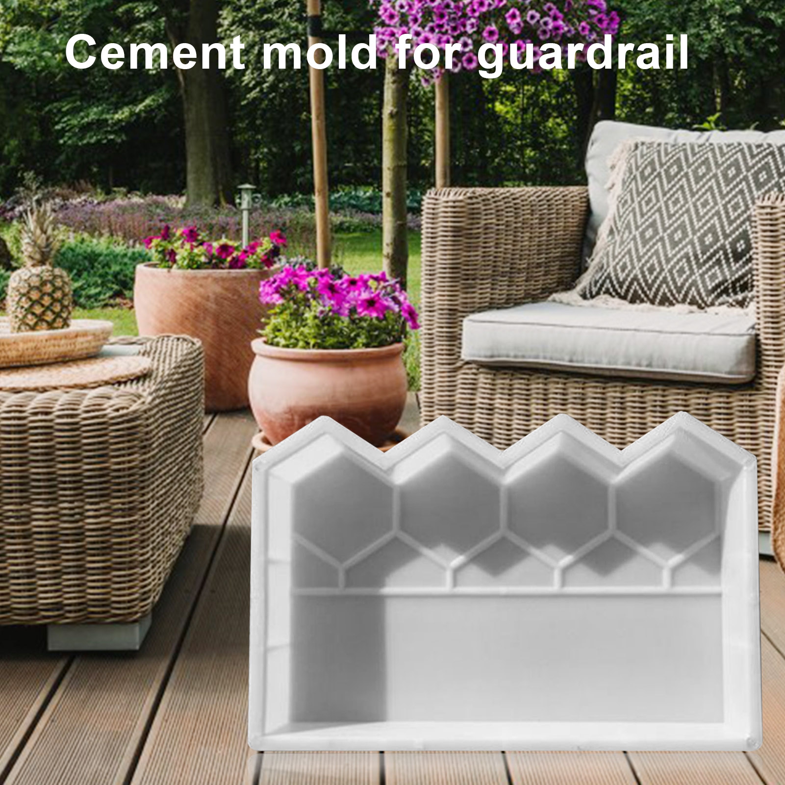 Opvise Cement Mold Reusable Garden Fence Cement Brick Mold Delicate ...
