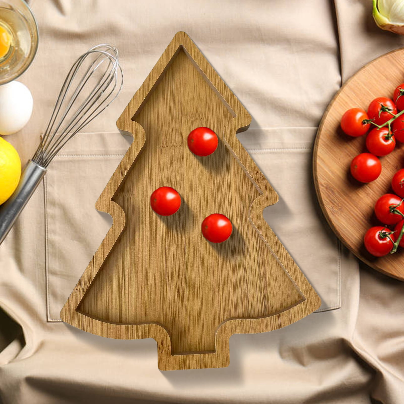 Opvise Christmas Tree Shaped Tray Wooden Charcuterie Dessert Boards ...
