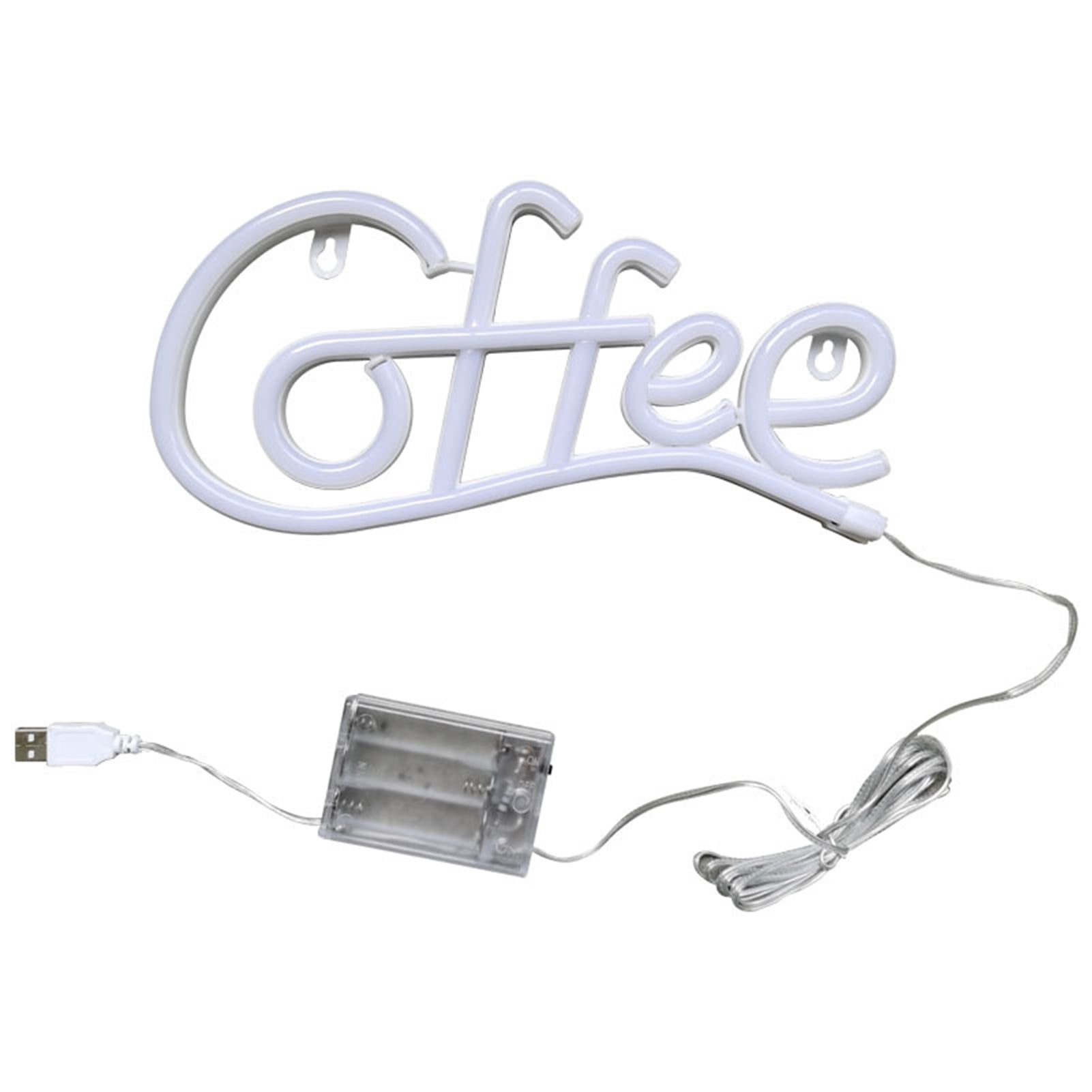 Opvise Coffee Letter Neon Sign Lamp Creative Shape Battery-Powered ...