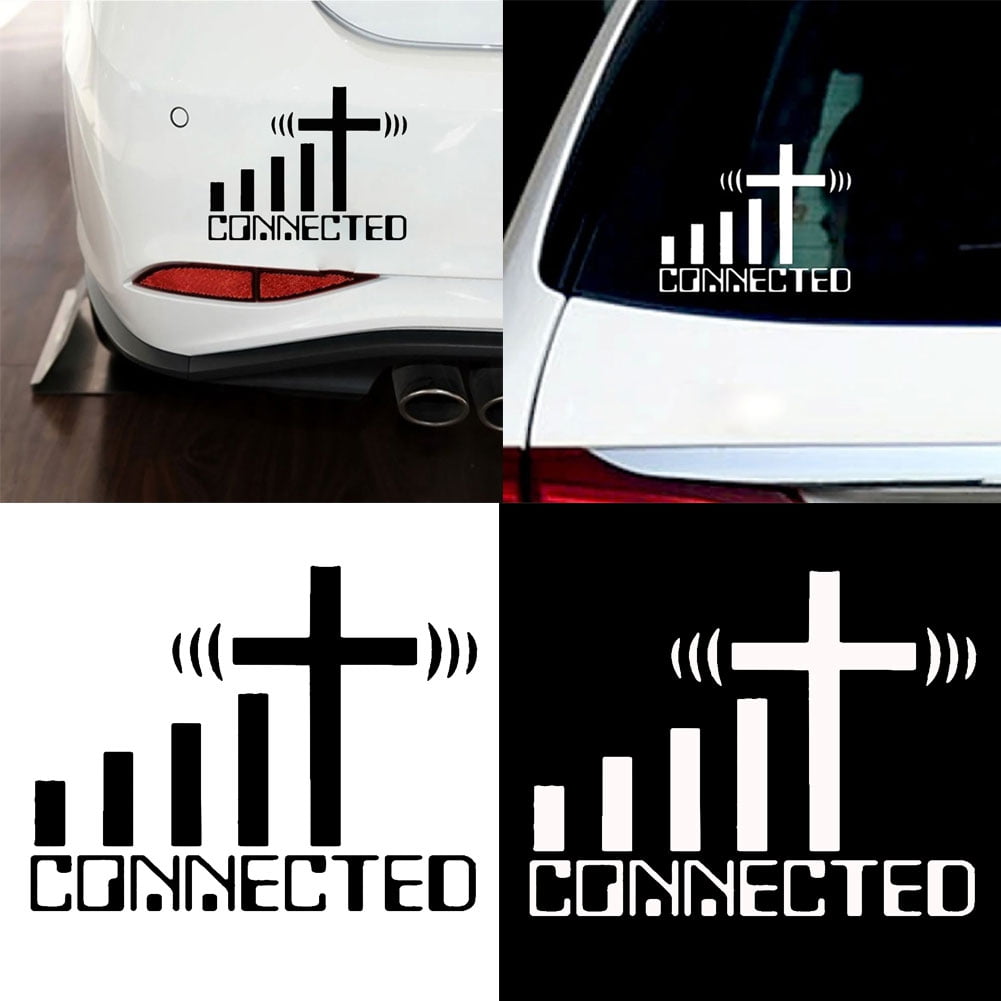 Opvise Connected Cross WiFi Christian Car Vehicle Reflective Decals ...